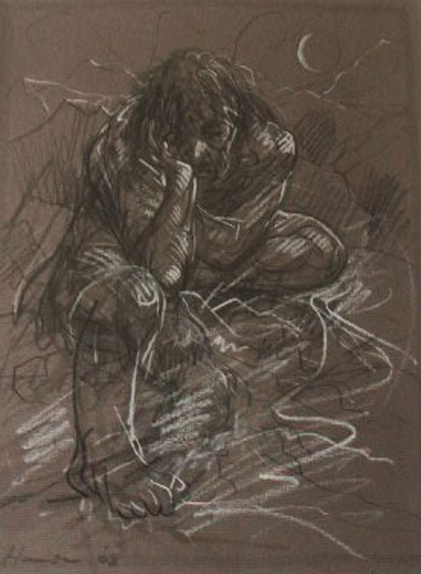 CHRIST IN THE DESERT (PETER HOWSON) – SCAPEGOAT SHADOWS